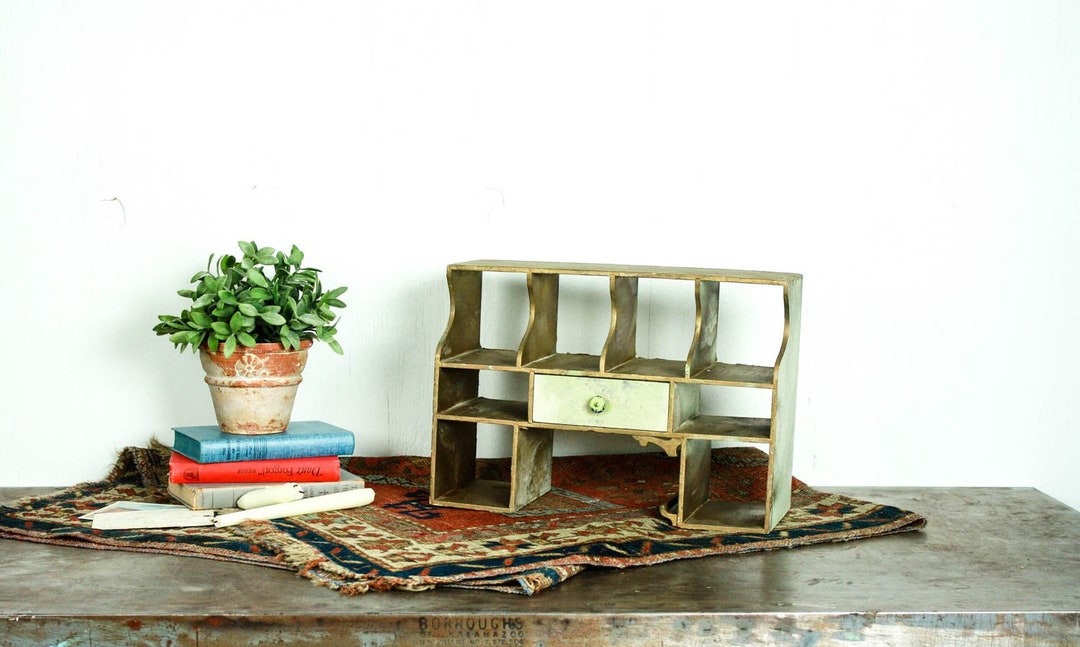 Vintage Desk Shelf Organizer, Cubby Storage, Desktop Cabinet, Mail ...