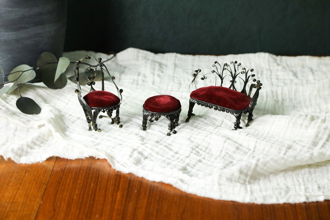 Authentic Vintage Doll House Furniture Set, Victorian Miniature ...