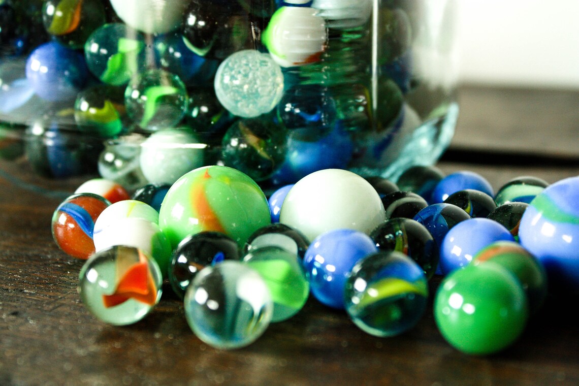 100 Vintage Marbles Clear Marbles Bulk Glass Marbles Lot - Etsy