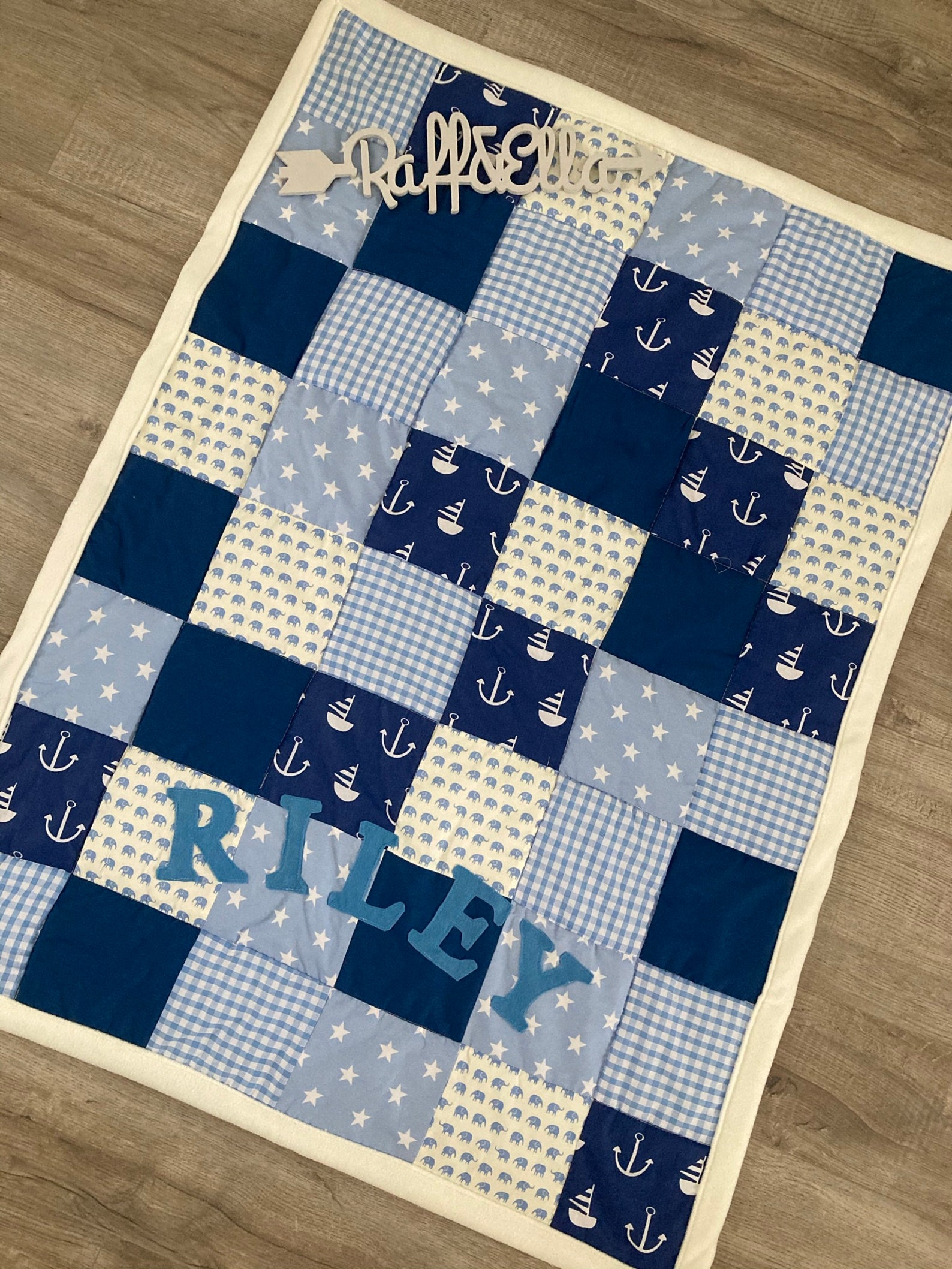 Personalised Baby Patchwork Blanket Cot Quilt Play Mat Baby - Etsy UK