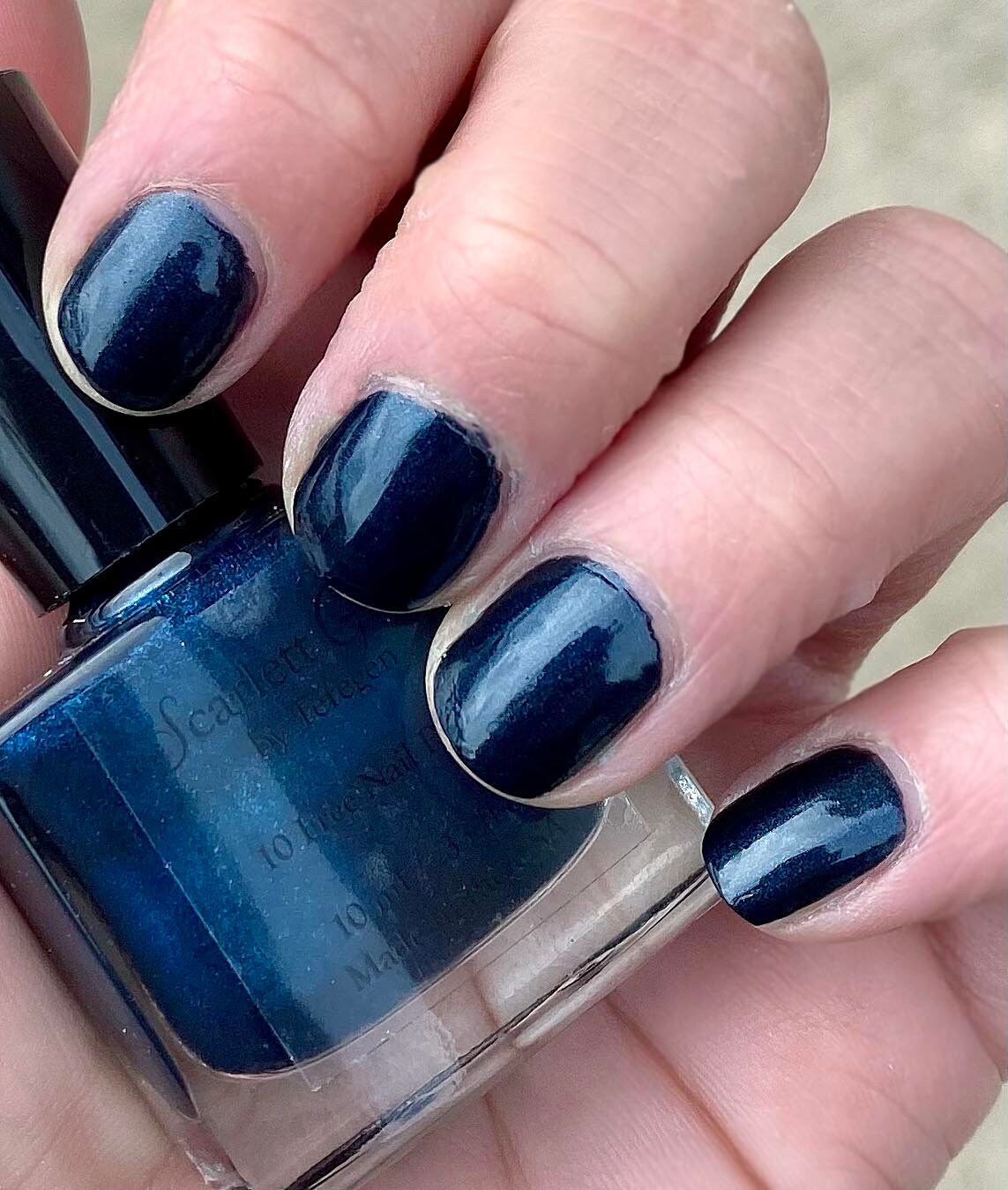 Denim Blue Nail Polish Blue Black Glitter Vegan Cruelty Free Sparkly ...