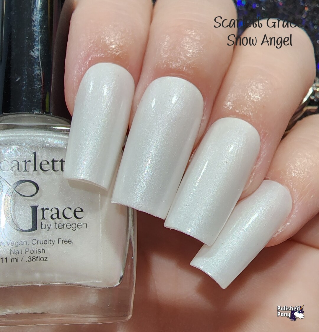 Snow Angel - Shimmery White Nail Polish - Vegan - Etsy