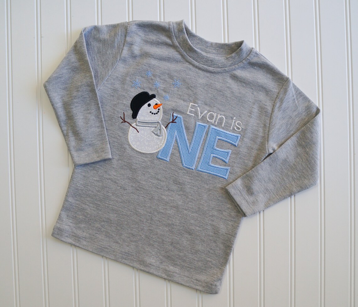 Snowman First Birthday Shirt Winter Onederland Winter | Etsy