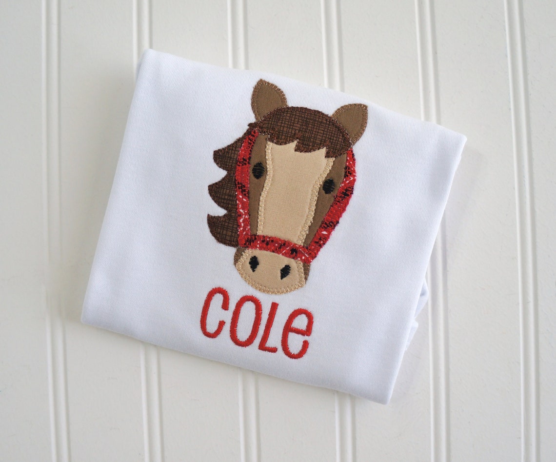 Girl Horse Shirt, Black White Horse, Girl Pony Shirt, Purple Horse ...