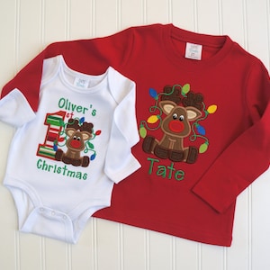 Reindeer Holiday Shirt, Reindeer Tangled, Reindeer Lights, Santa ...