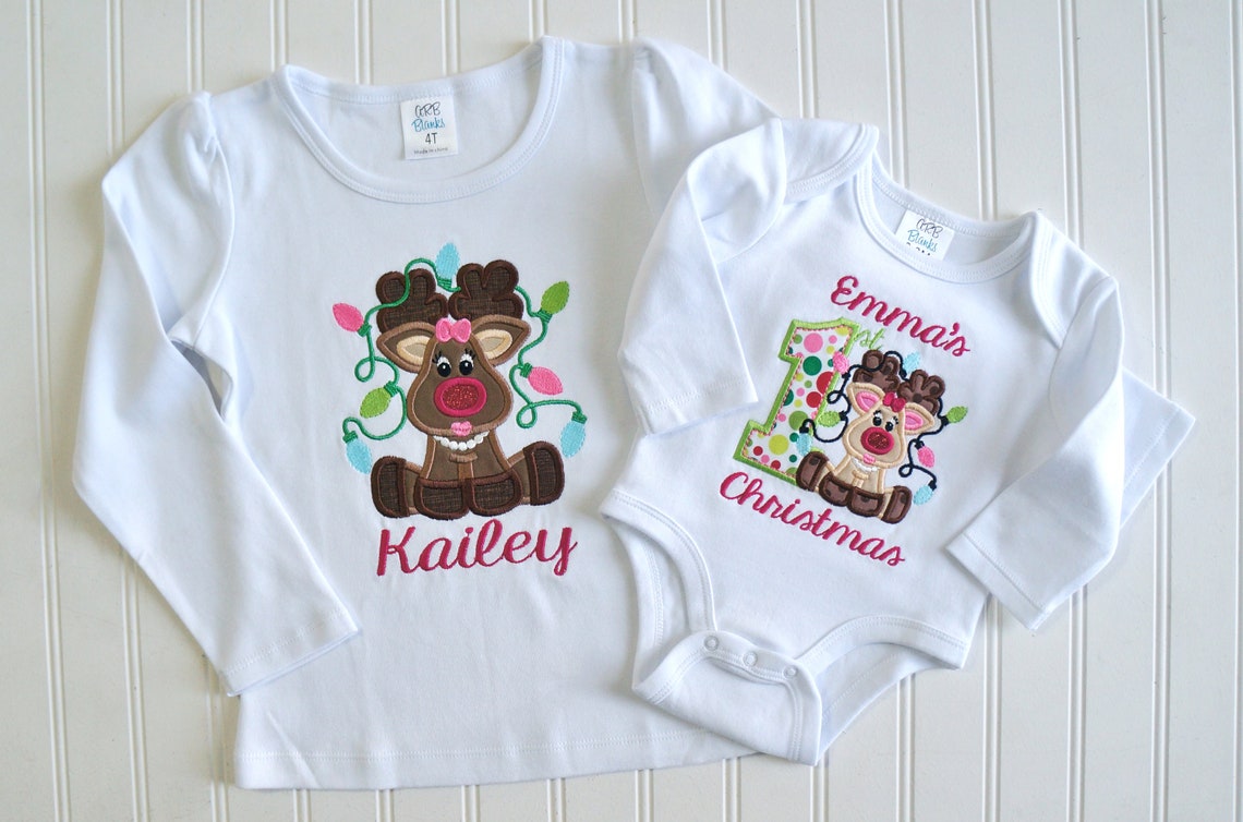 Reindeer Holiday Shirt Reindeer Tangled Reindeer Lights - Etsy