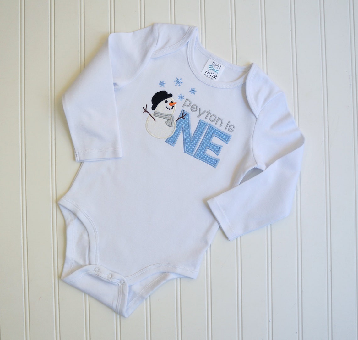 Snowman First Birthday Shirt Winter Onederland Winter | Etsy