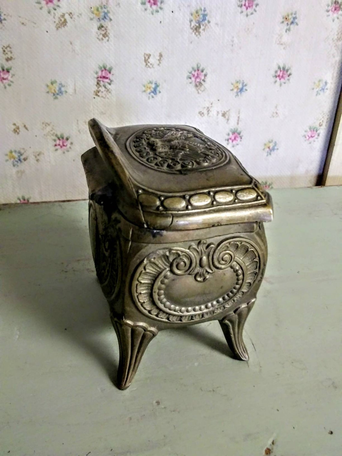 Art Nouveau Bronze Trinket Box Jewelry Casket Victorian - Etsy