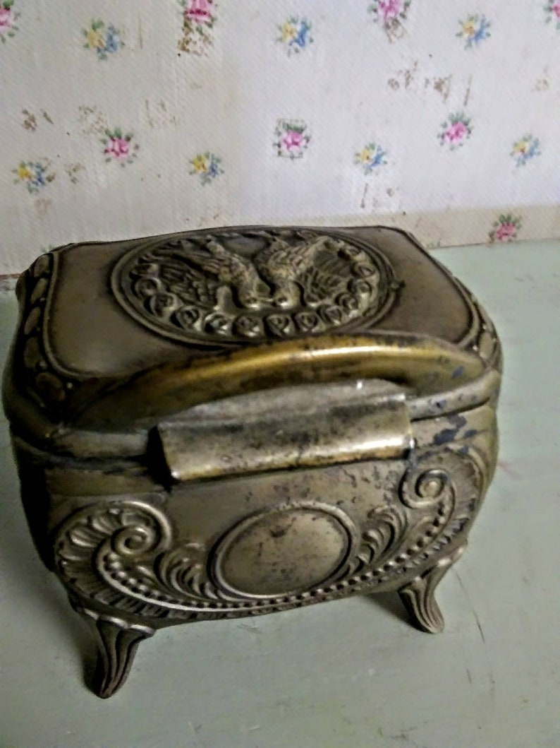 Art Nouveau Bronze Trinket Box Jewelry Casket Victorian - Etsy