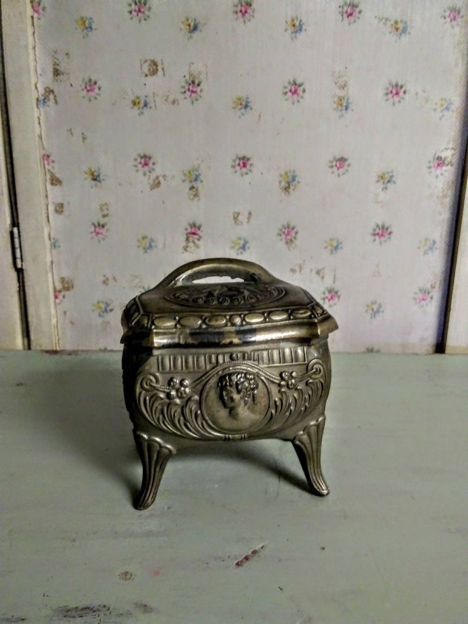 Art Nouveau Bronze Trinket Box Jewelry Casket Victorian - Etsy