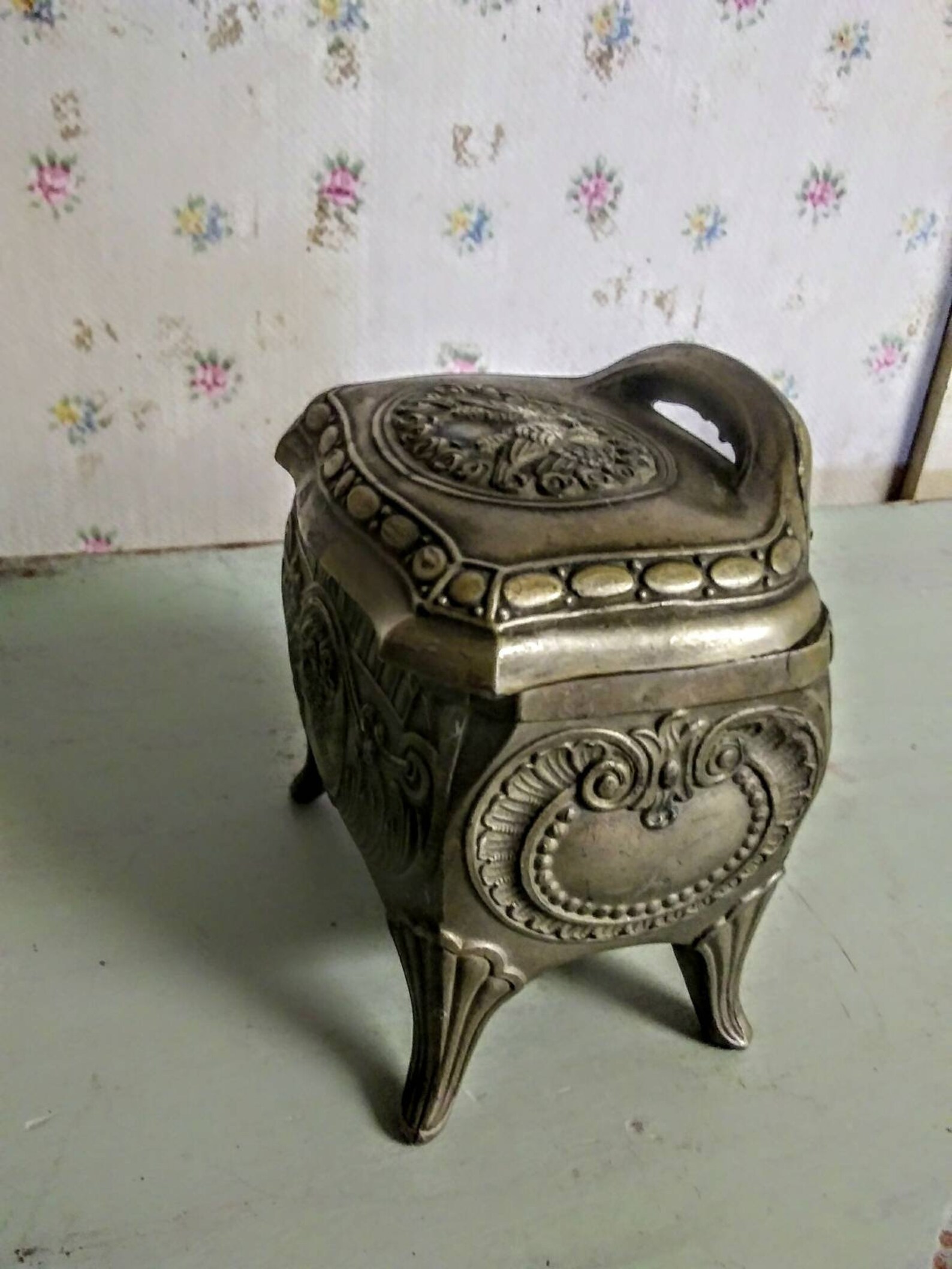 Art Nouveau Bronze Trinket Box Jewelry Casket Victorian - Etsy