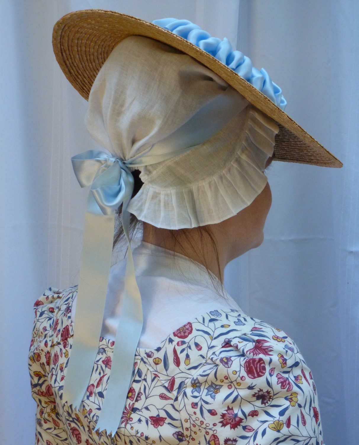 MANY COLORS 18th Century Shallow Crown Straw Hat Trimmed W/ | Etsy