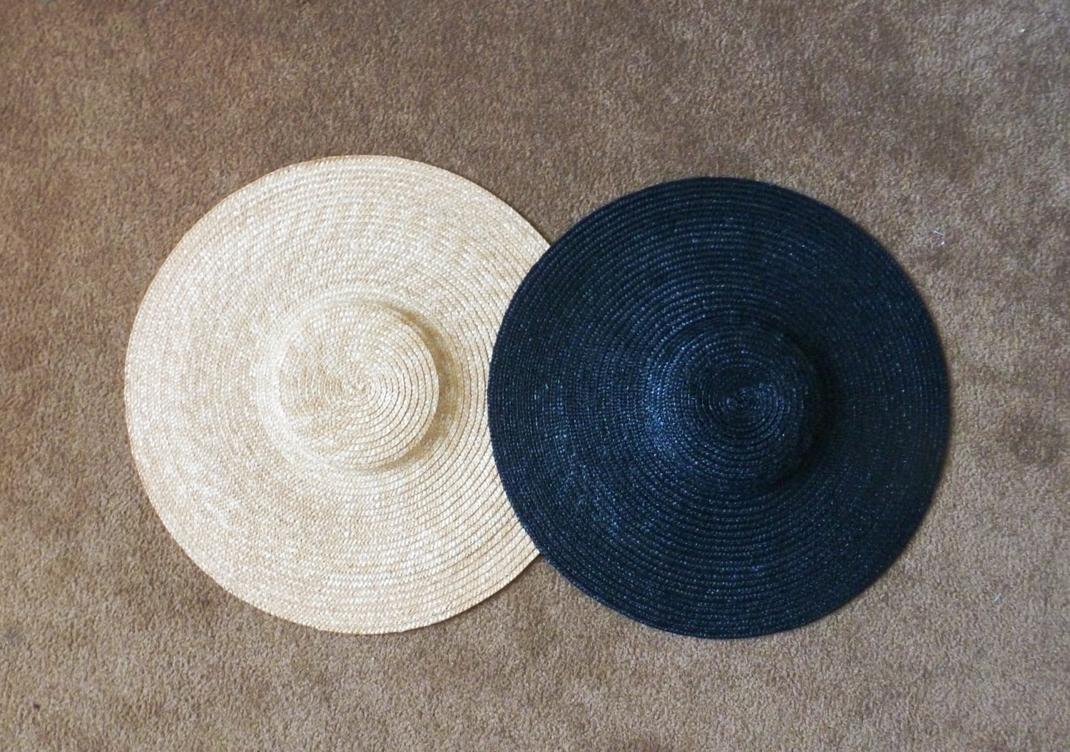 18th Century Shallow Crown Straw Hat ~ Blank Ready to Trim ~ Natural or ...