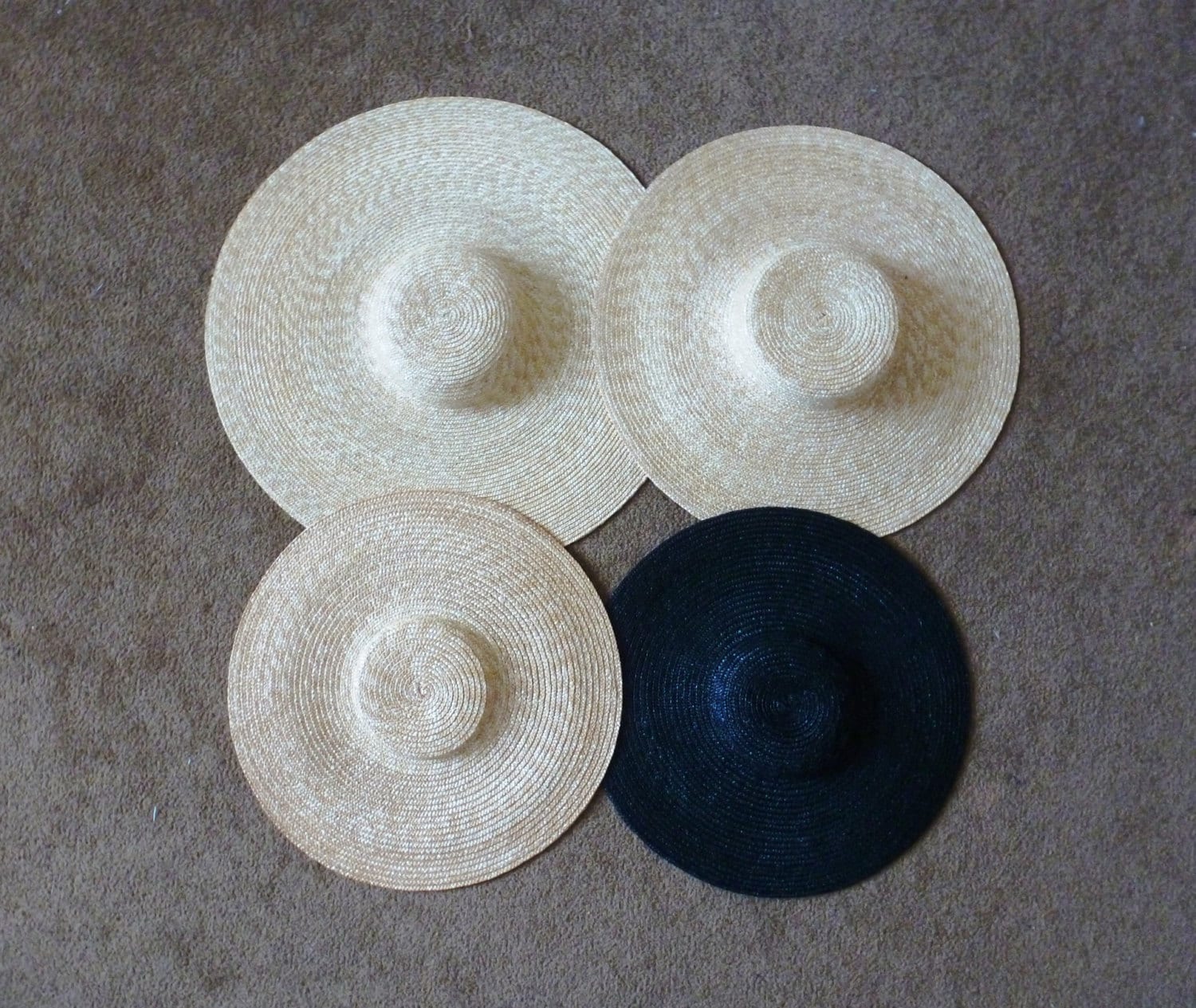 18th Century Shallow Crown Straw Hat ~ Blank Ready to Trim ~ Natural or ...