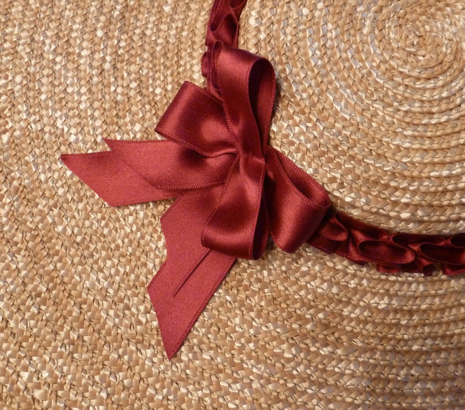 Color Choices! ~ 18th Century Shallow Crown Straw Hat Trimmed W/ Silk ...