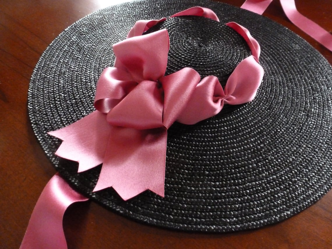 Color Choices 18th Century Shallow Crown Straw Hat Trimmed W/ - Etsy