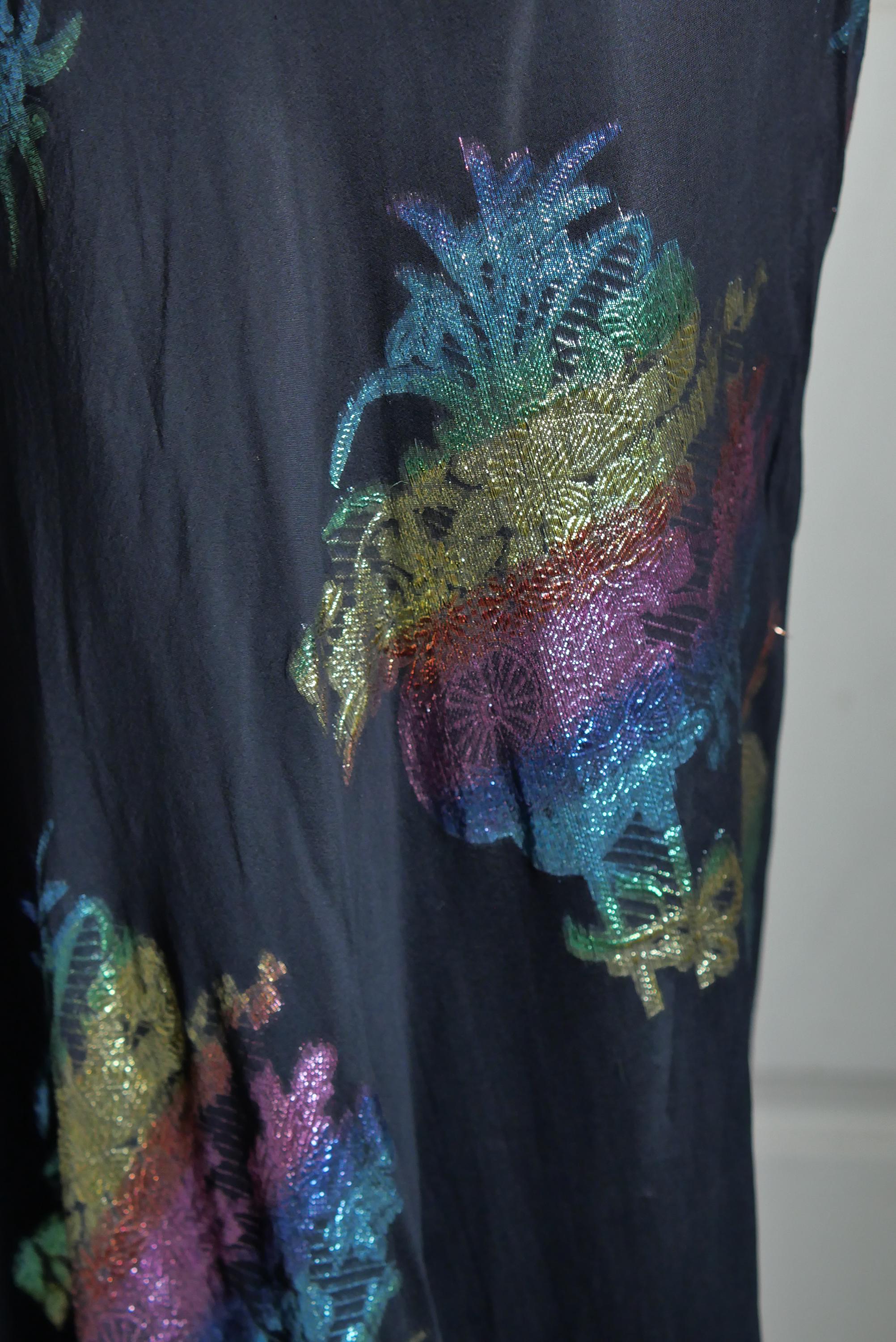 Dave and Johnny Vintage Y2K Bias Cut Slip Long Black Beaded Silk Prom Dress - Etsy