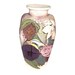 John Davis Pottery Ceramic Vase 12" Sculpted Inlaid Floral Bouquet With ...