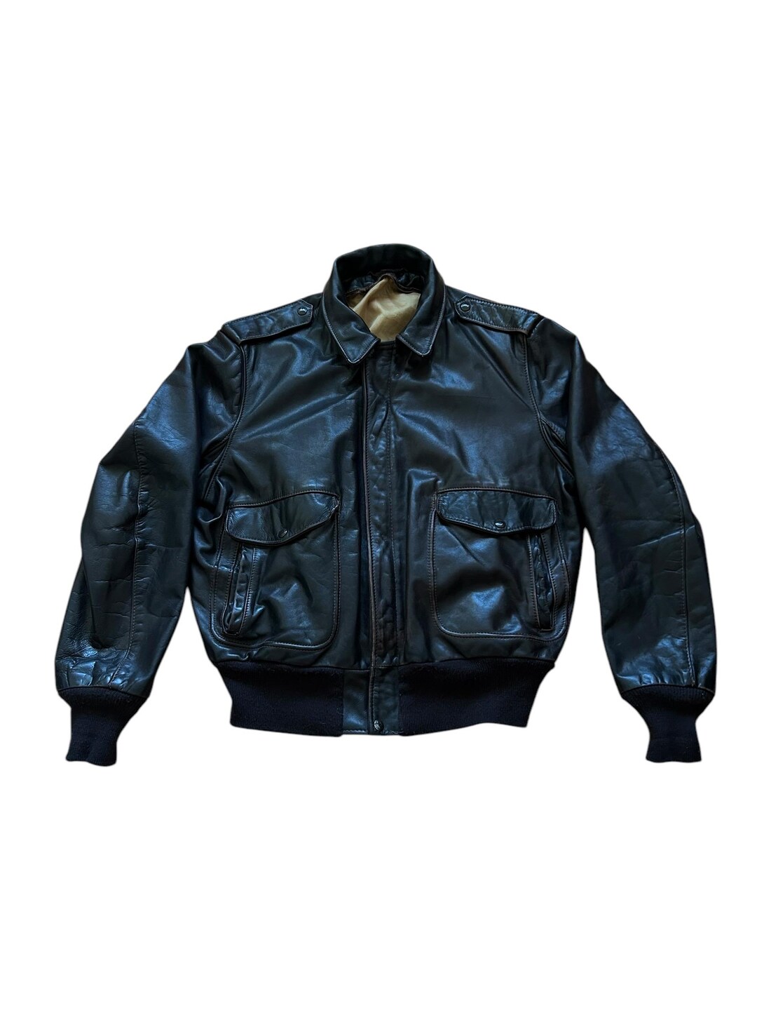 Schott Type A-2 Leather Flight Jacket Bomber Brown Vintage 80s XL EUR ...