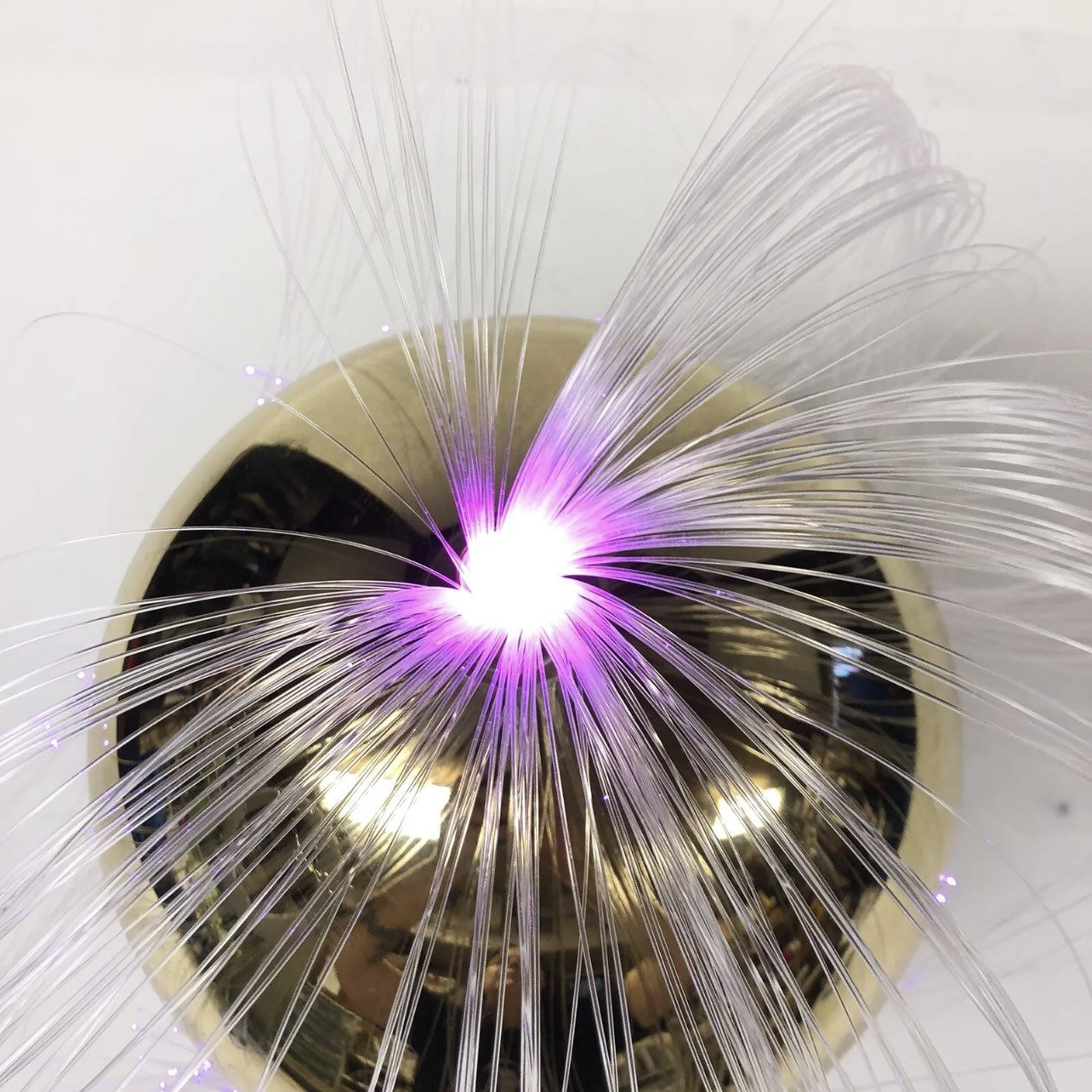 Fantasia Sunburst 4000 Rotating Fiber Optic Lamp Gold Base Vintage 80’s ...