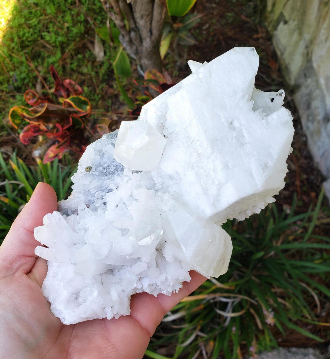 6.9 In. Burmese White Scalenohedral Double Terminated Calcite Crystals ...