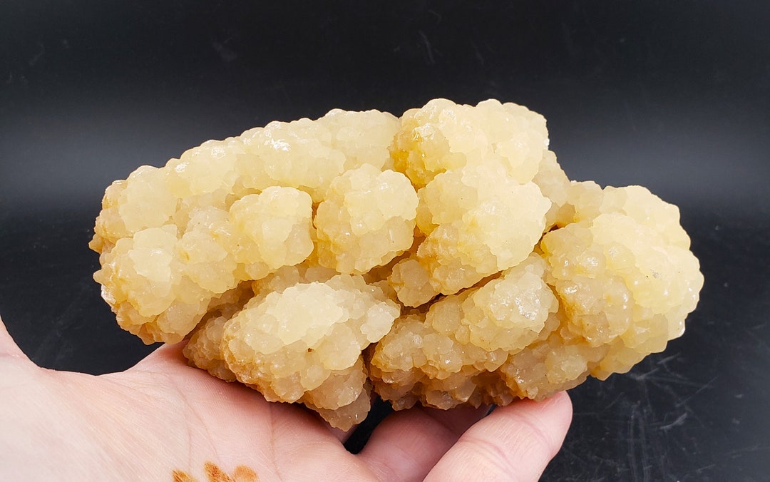 5.4 Inch Sparkling Golden Calcite Stalactite Flower Mounds From Yunnan ...