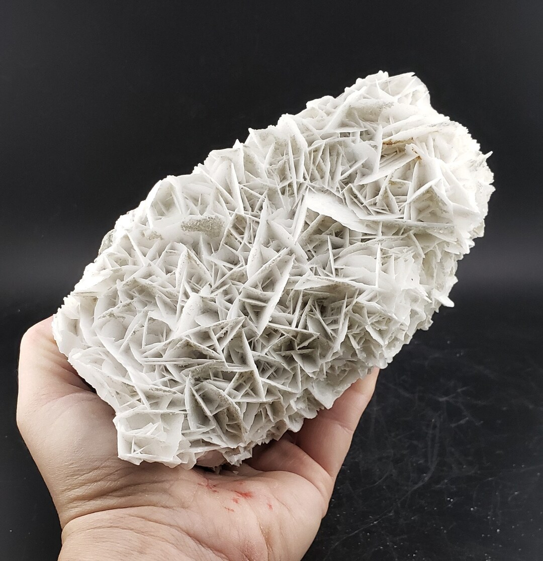 6.3 Inch White Bladed Calcite Crystal Cluster From Fujian Province ...