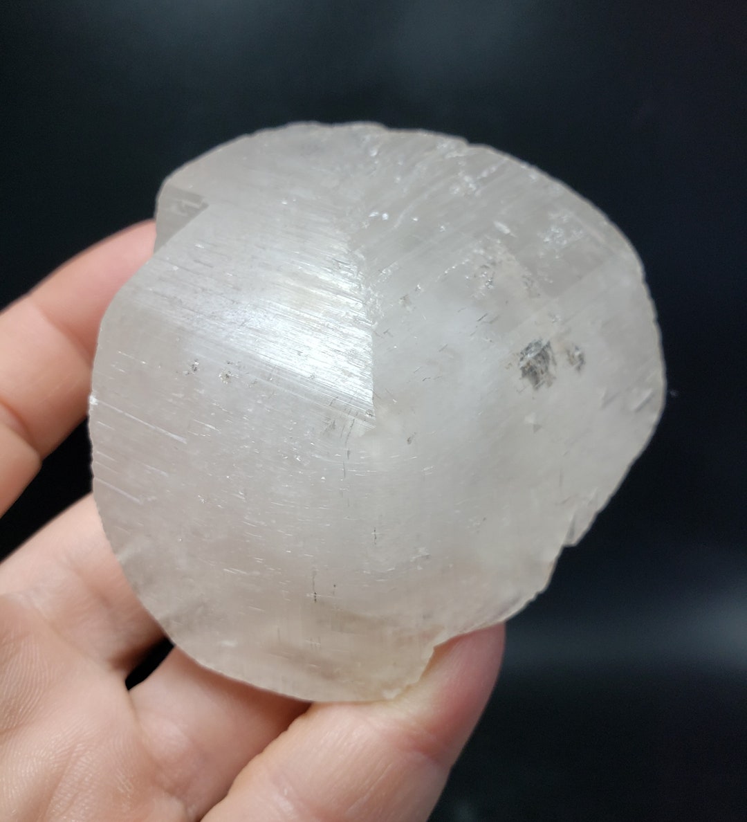 Calcita Mercedes translúcida blanca con fluorita incluida de - Etsy España