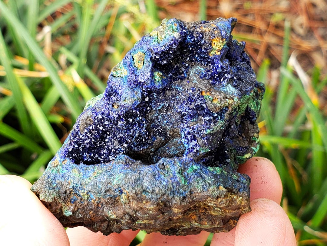 Azurite Malachite Geode: Brilliant Blue Mineral Crystal, Anhui Province ...