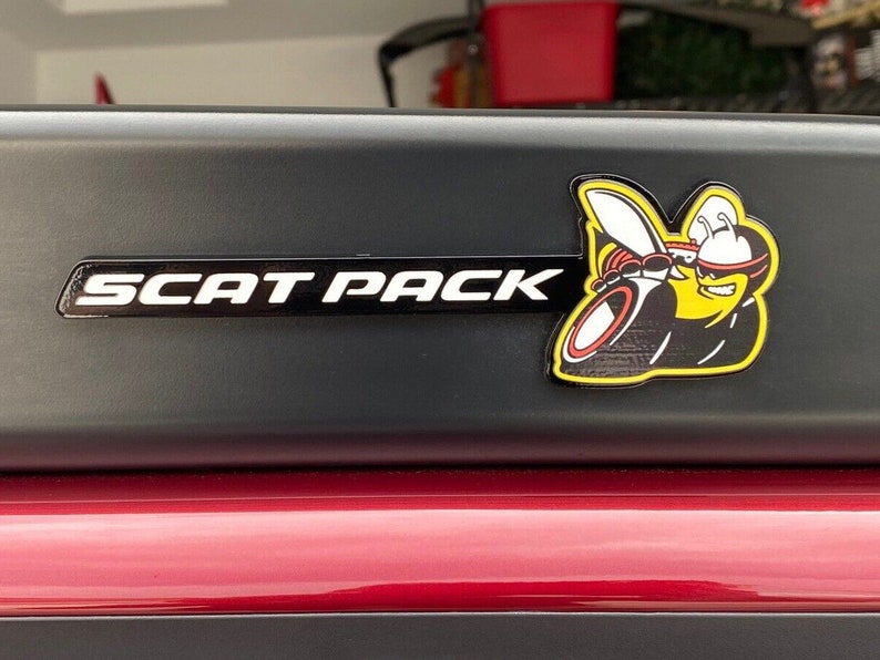 Mopar Licensed Scat Pack Bee Acrylic Trunk Rear Spoiler Badge in Custom ...