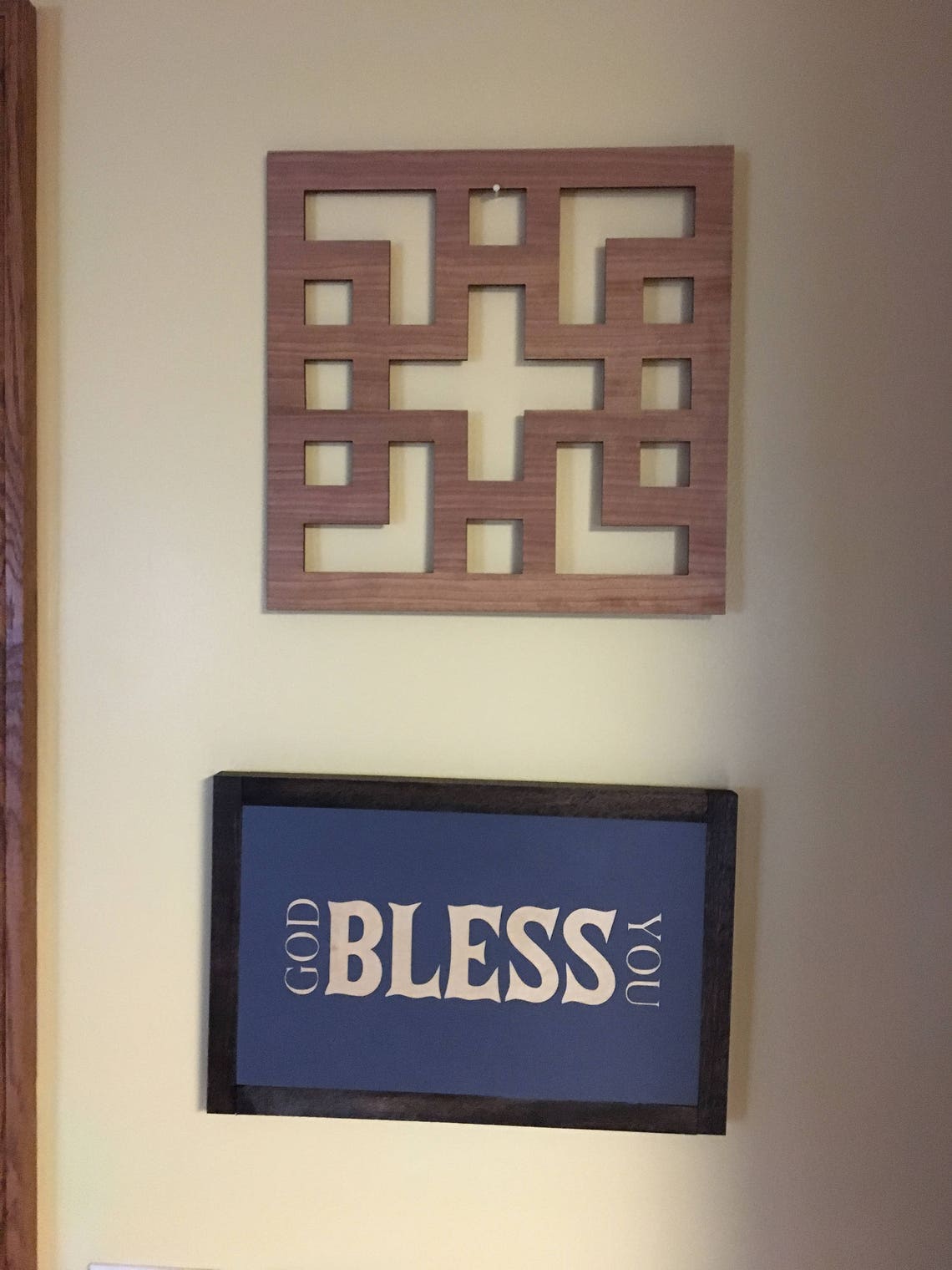 Square design Fretwork wall hanging Wooden squares Wall | Etsy