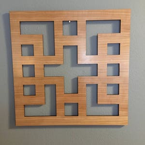 Square Design Fretwork Wall Hanging, Wooden Squares, Wall Decoration ...