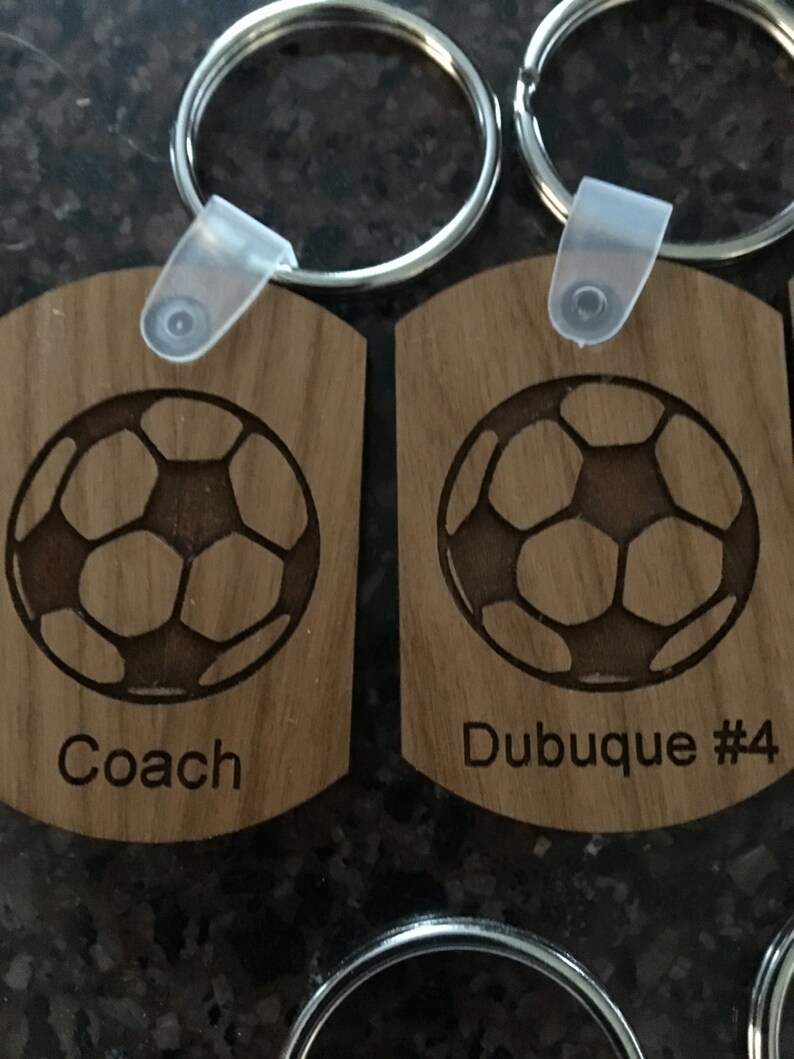 7 Soccer Key Chain Laser Engraved - Etsy