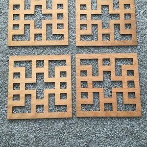 Square Design Fretwork Wall Hanging, Wooden Squares, Wall Decoration ...