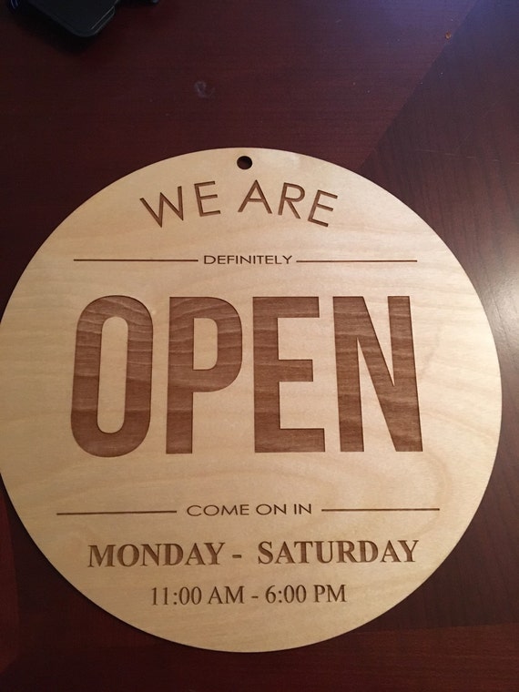 Laser Engraved Custom Open Business Sign | Etsy
