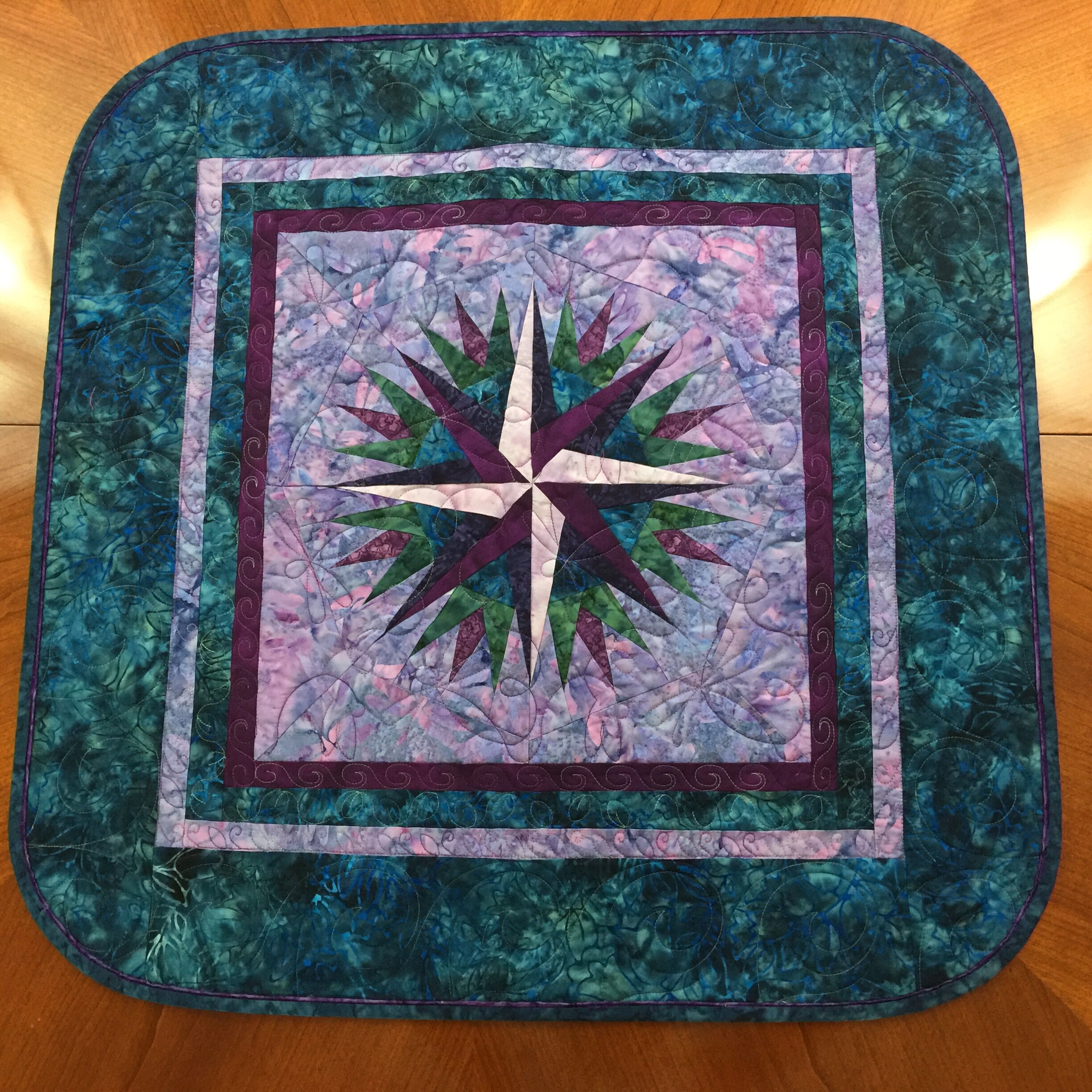 Compass Rose Emerald Mini Quilt - Etsy