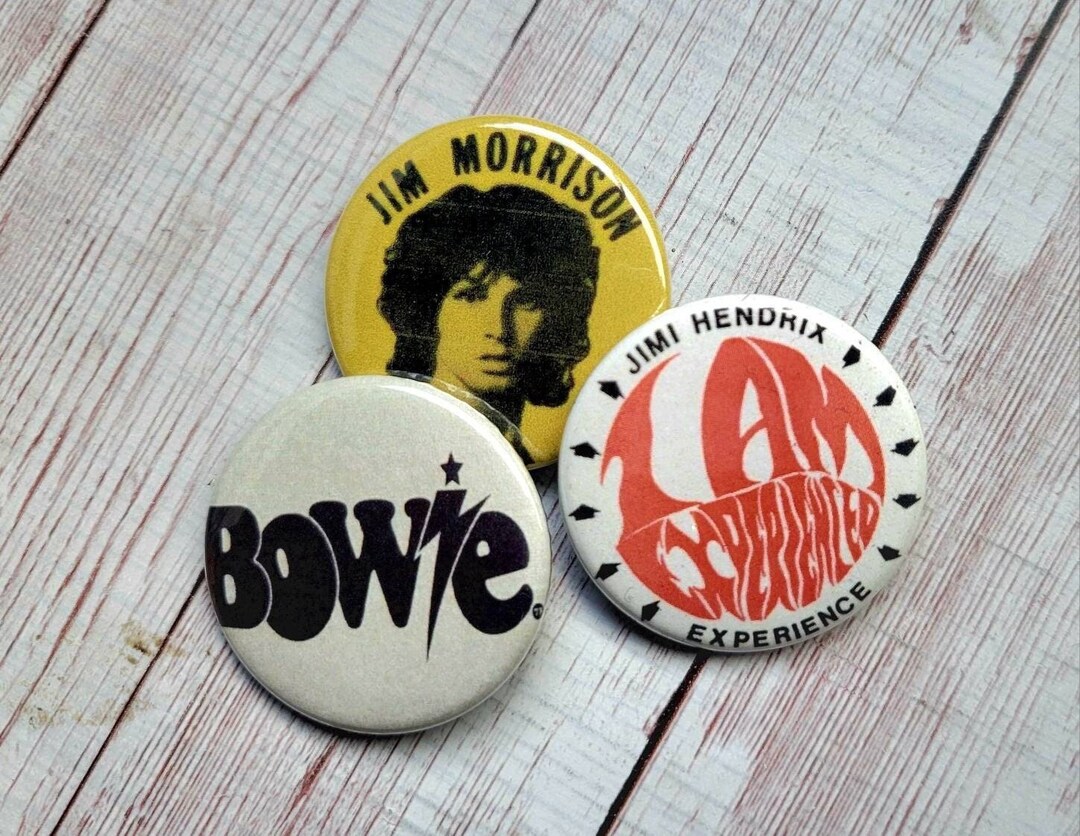 Jim, Jimi & Bowie Pin Set - Etsy