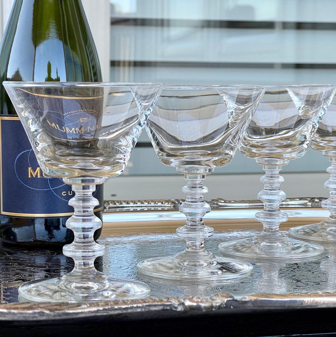 1940's Modern Design Champagne Cocktail Coupe Glasses, Vintage Rock ...