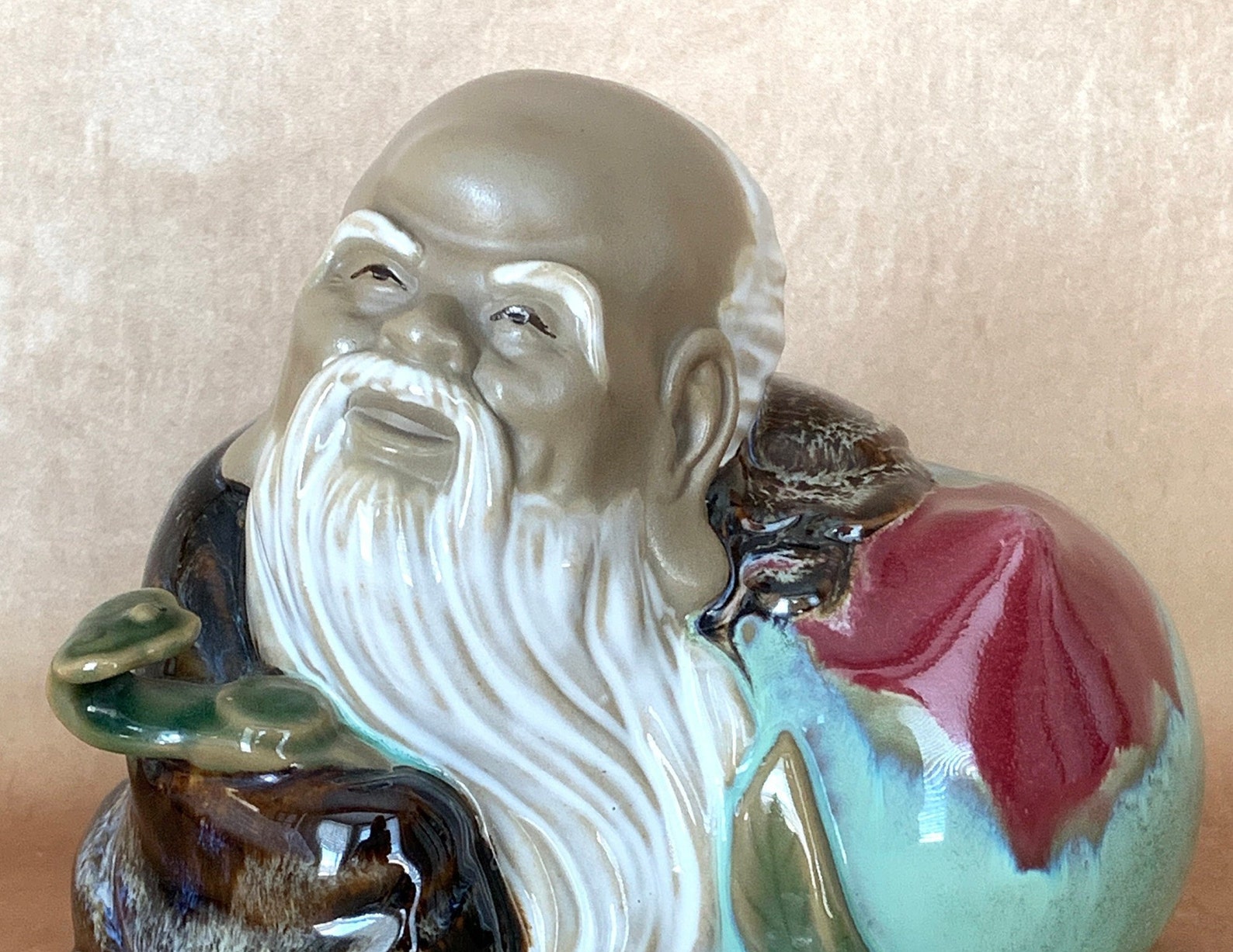 Asian Mud Man Sculpture God of Longevity and Good Luck Feng - Etsy