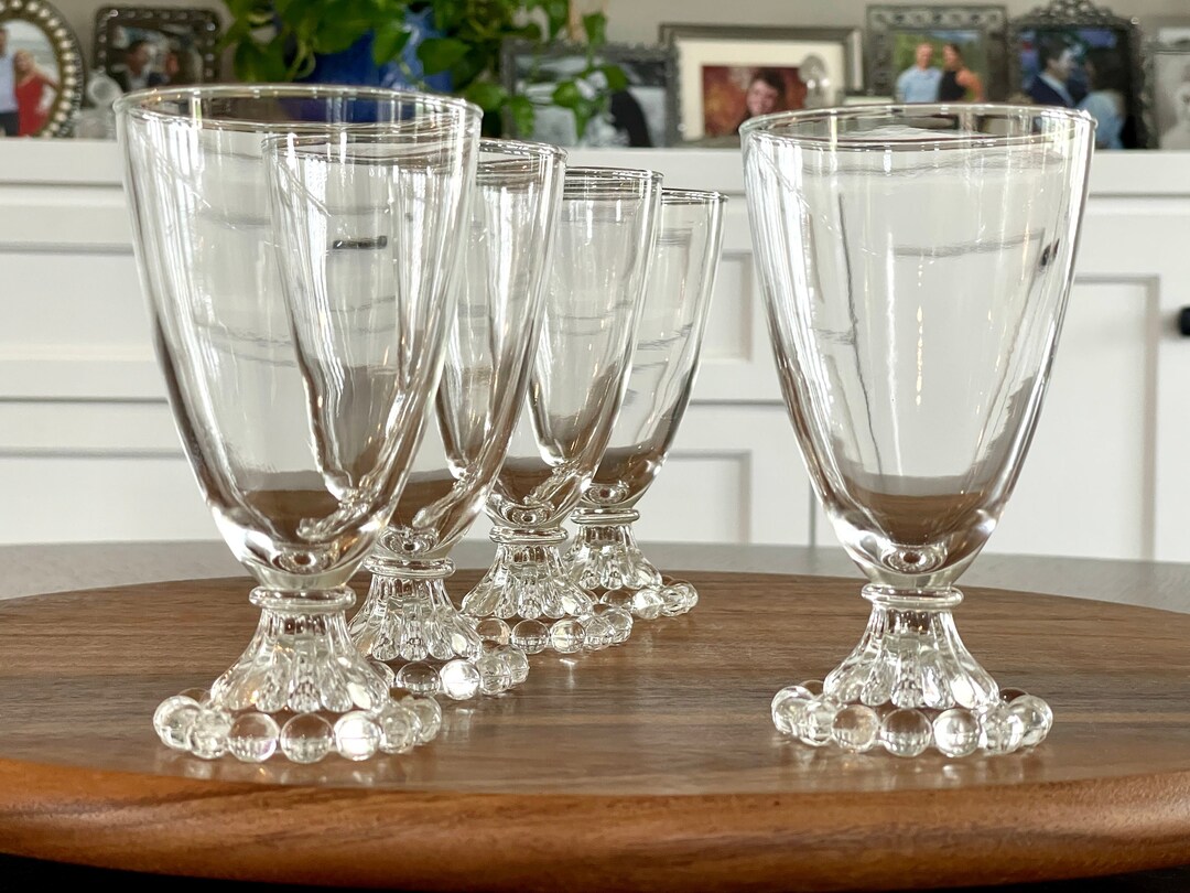 Five 1950s Boopie Large Wine/water Glass, Clear Hobnail Pressed Glass ...