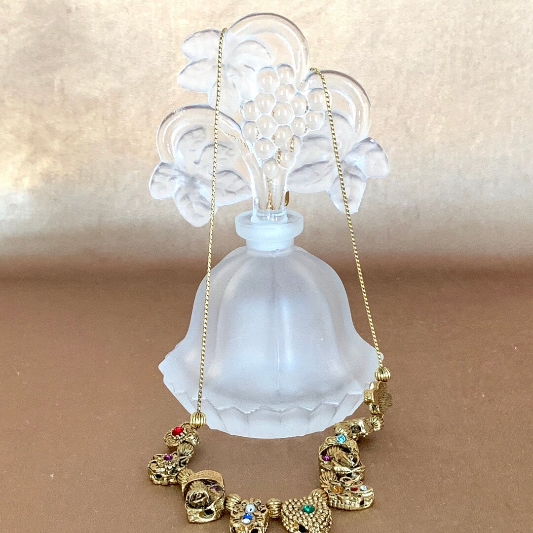 Vintage Opaque Glass Perfume Bottle, I W Rice Molded Pressed Glass, Mid ...