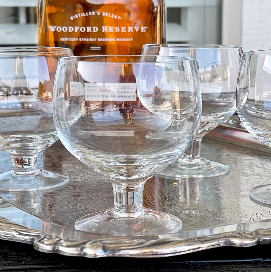 Vintage Footed "on the Rocks" Cocktail Glasses, Unique Pedestal Roly ...