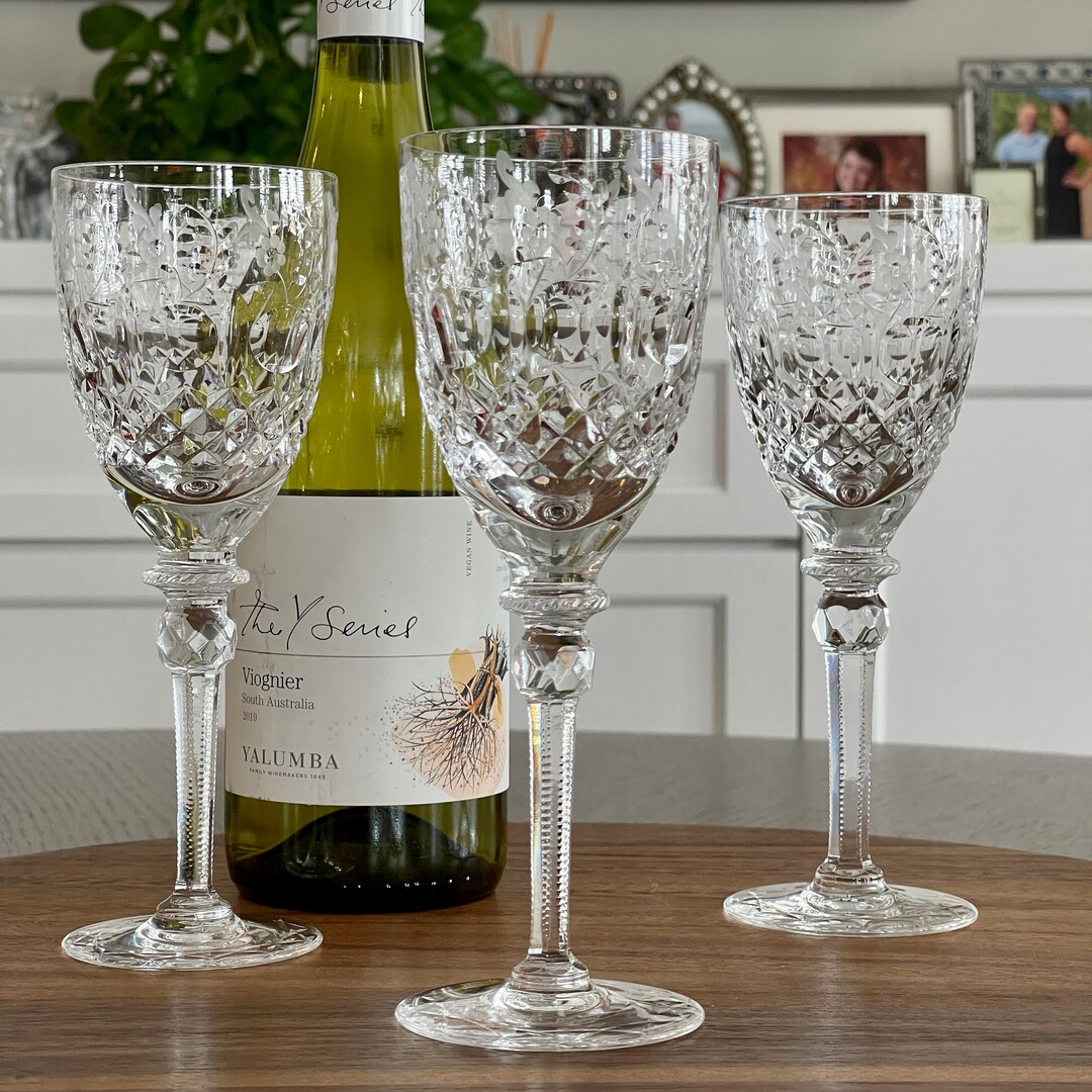 Three Vintage Rogaska gallia Crystal Wine Glasses, Hand Blown ...