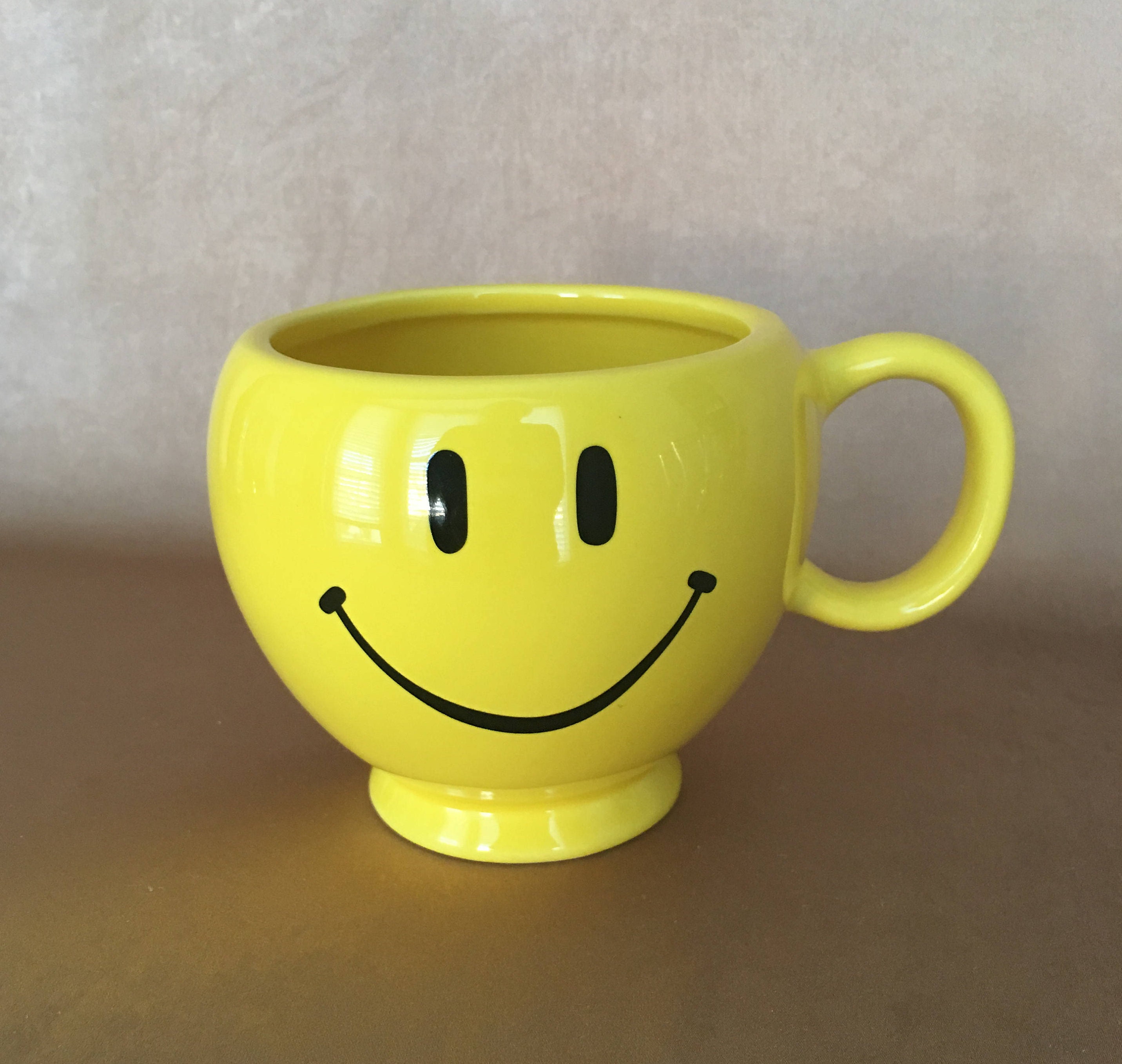Happy Face Mug Yellow Smile cup Happy Coffee Cup Really Big | Etsy