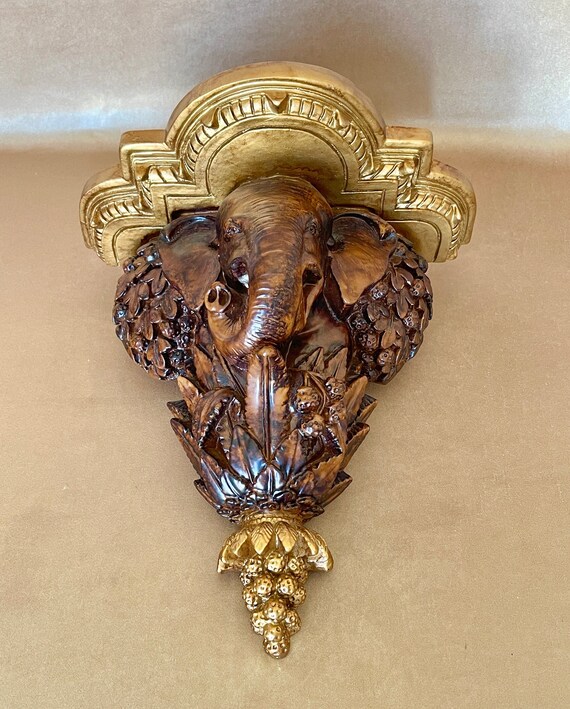 Vintage Elephant Sconce Shelf Hollywood Regency Elephant Home - Etsy