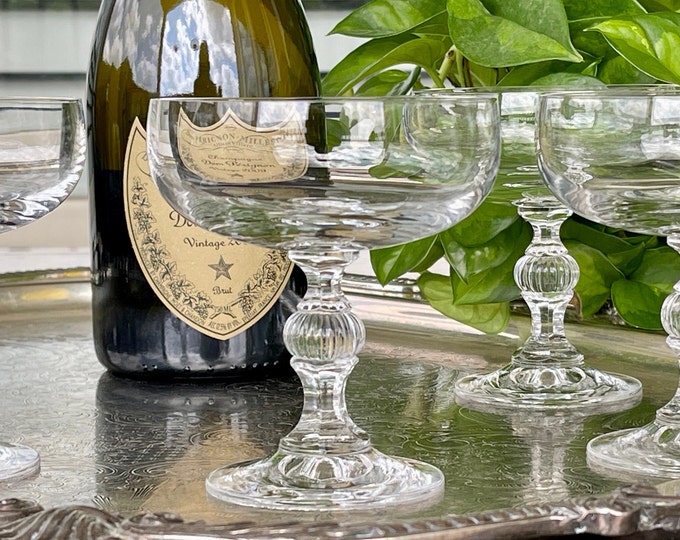 Four Mid Century Champagne Cocktail Coupe Glasses, 4 Vintage American ...