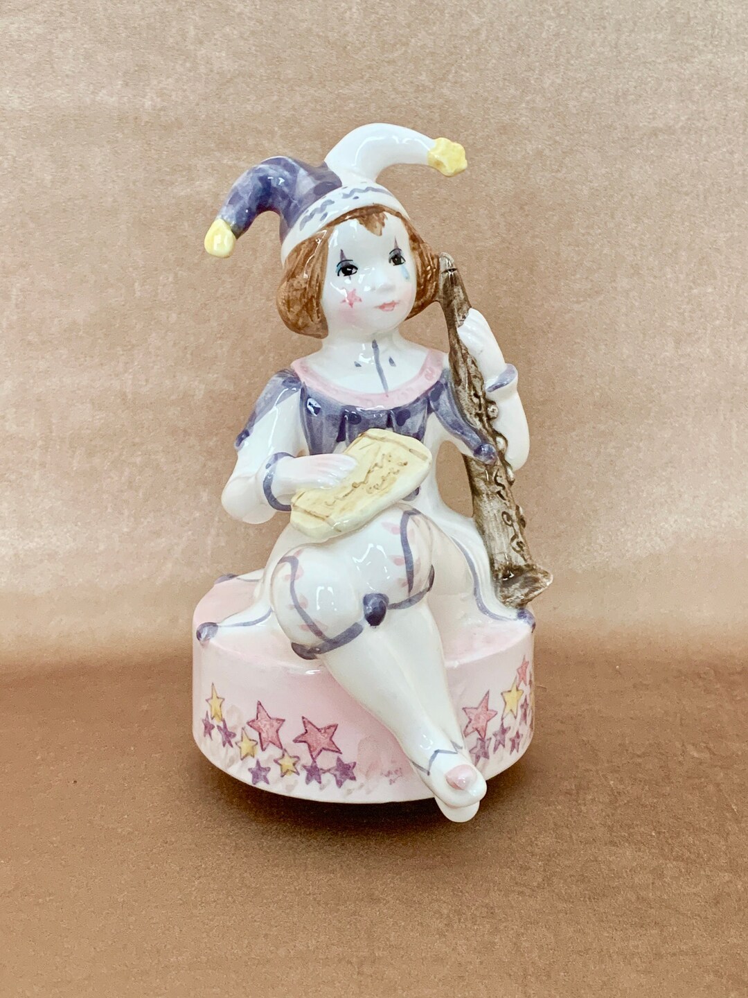 Schmid Yamata Jester Music Box, Signed Porcelain Collectible Music Box ...