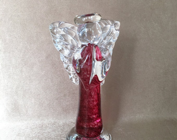 Glass Angel Figurine, Hand Blown, Art Glass, Mouth Blown Angel, Murano ...