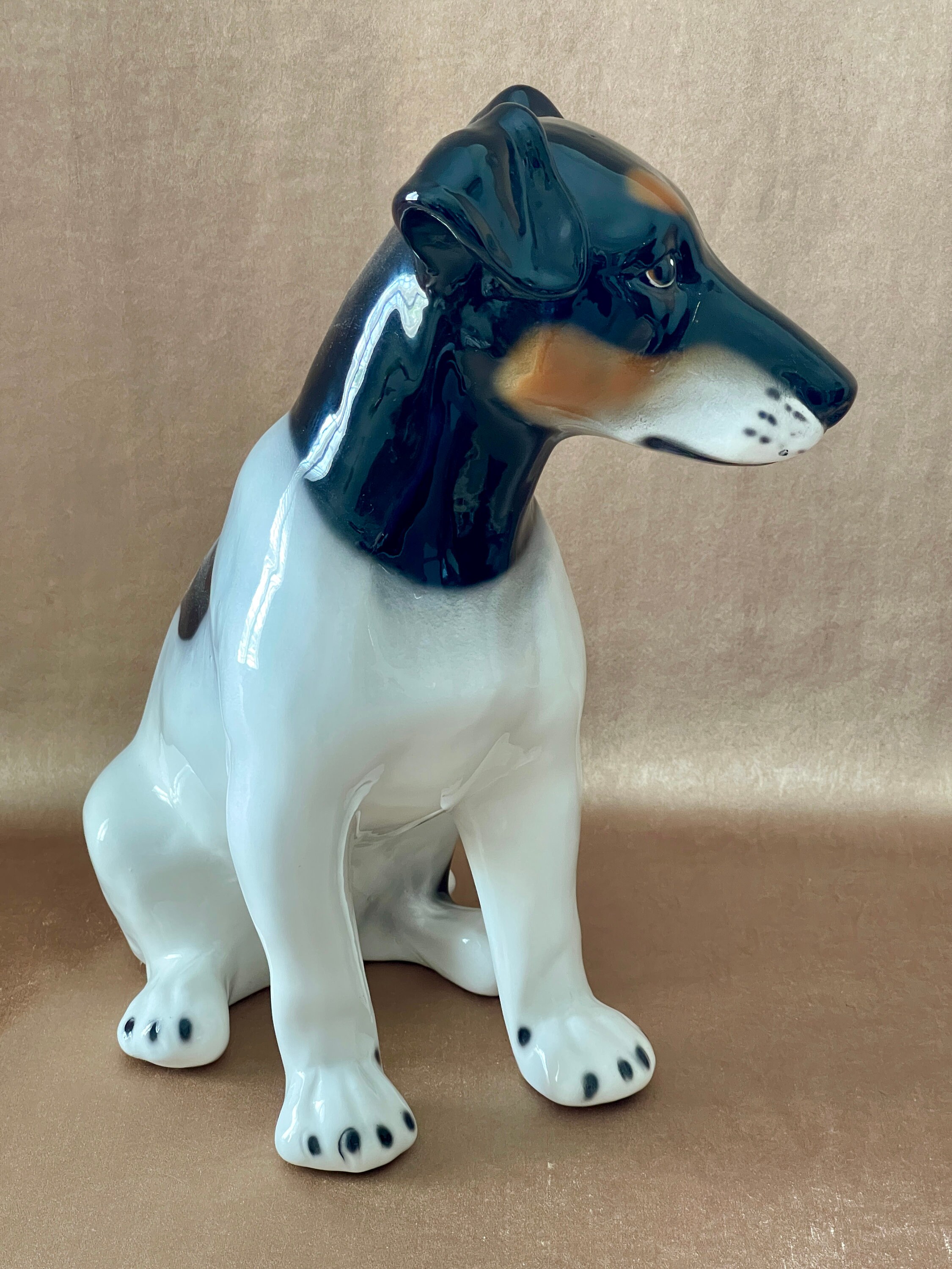 Italian Ceramics Jack Russell Dog Statue, Hand Crafted and Painted ...