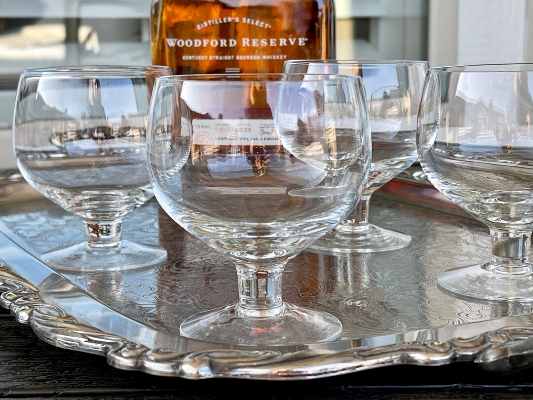 Vintage Footed on the Rocks Cocktail Glasses, Unique Pedestal Roly Poly ...